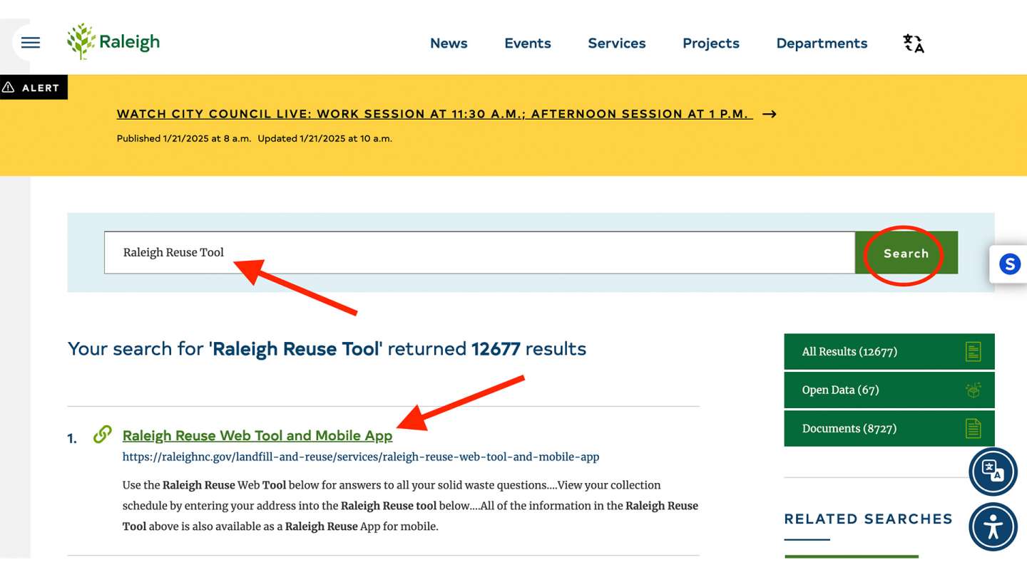 Raleigh Reuse Tool Instructions | Raleighnc.gov