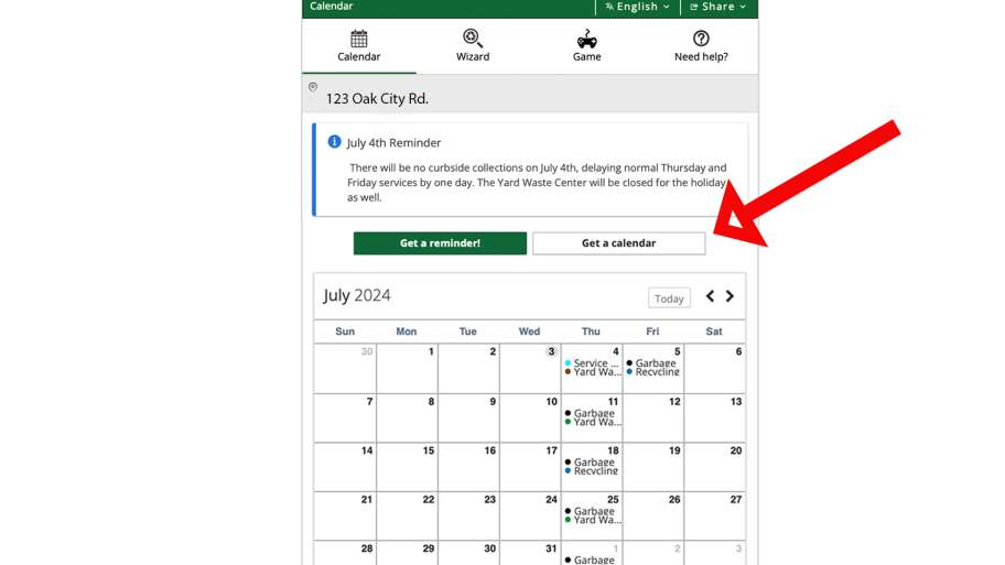 How to Print Your Solid Waste Curbside Collection Calendar | Raleighnc.gov